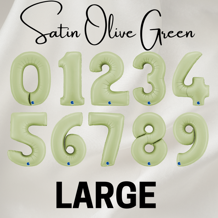 Large Olive Green Numbers – Inflate Balloons